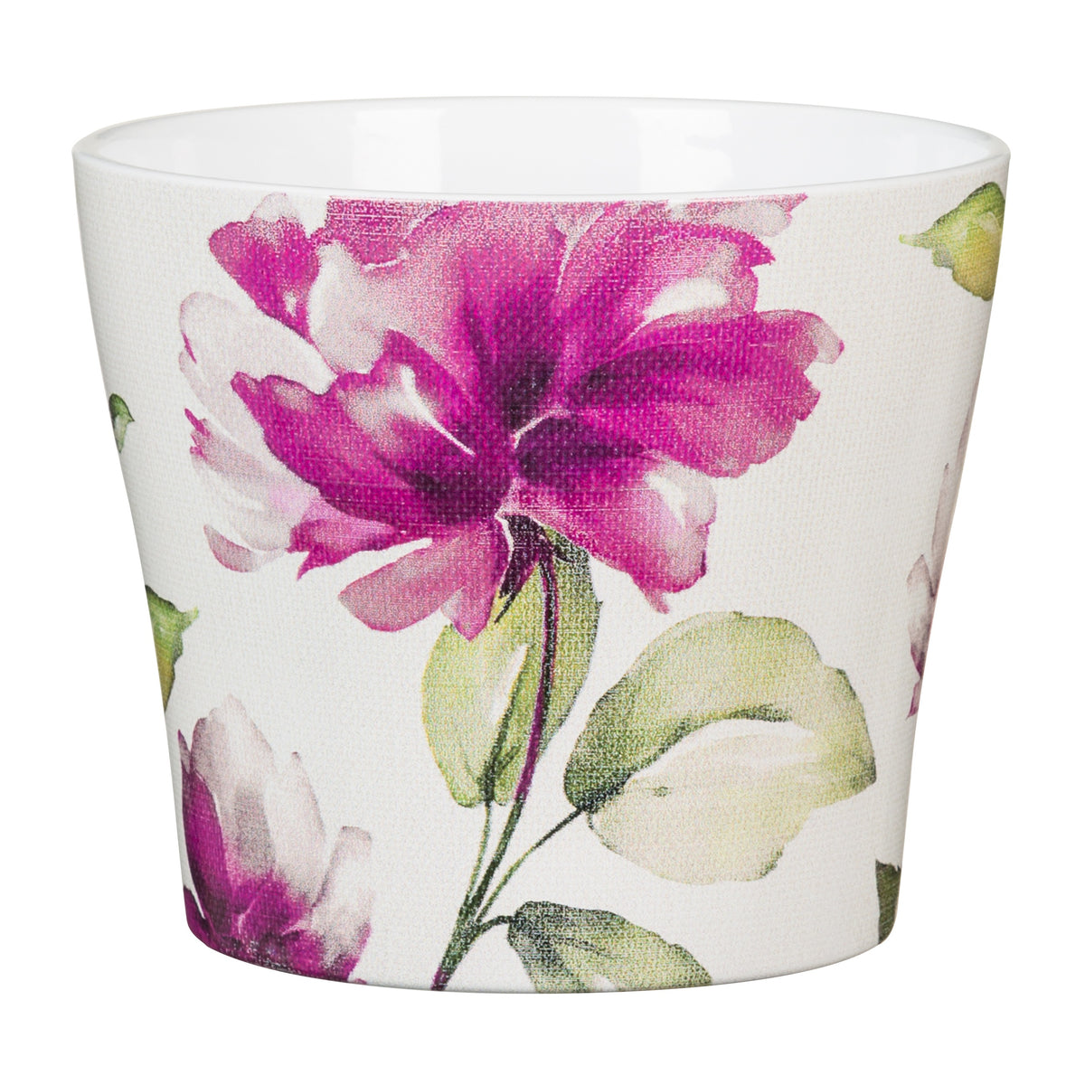 Cache-pot rose fleurs – Enracinés